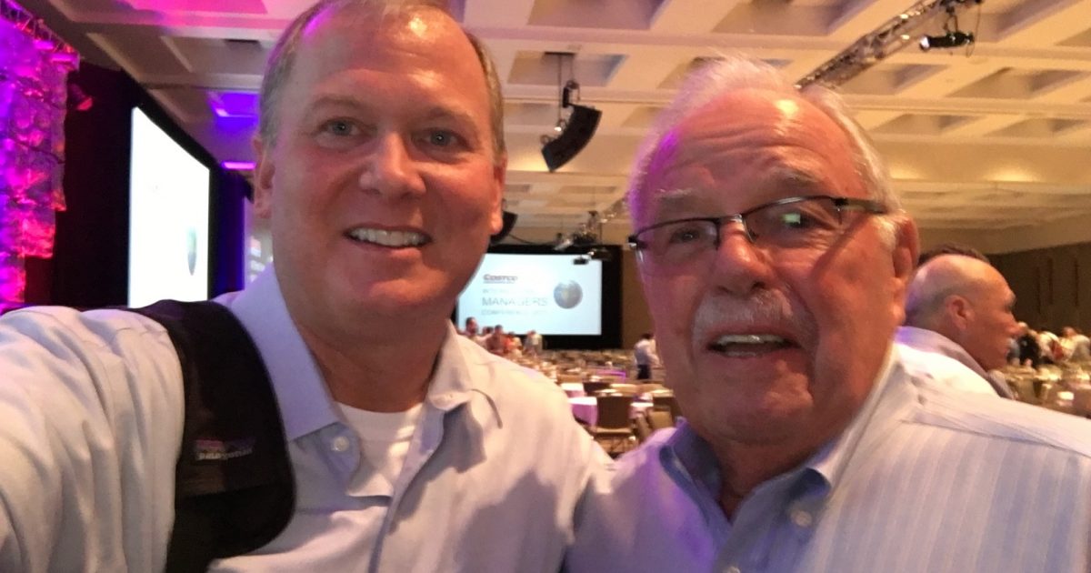 Michael Stallard with Costco Co-founder Jim Sinegal